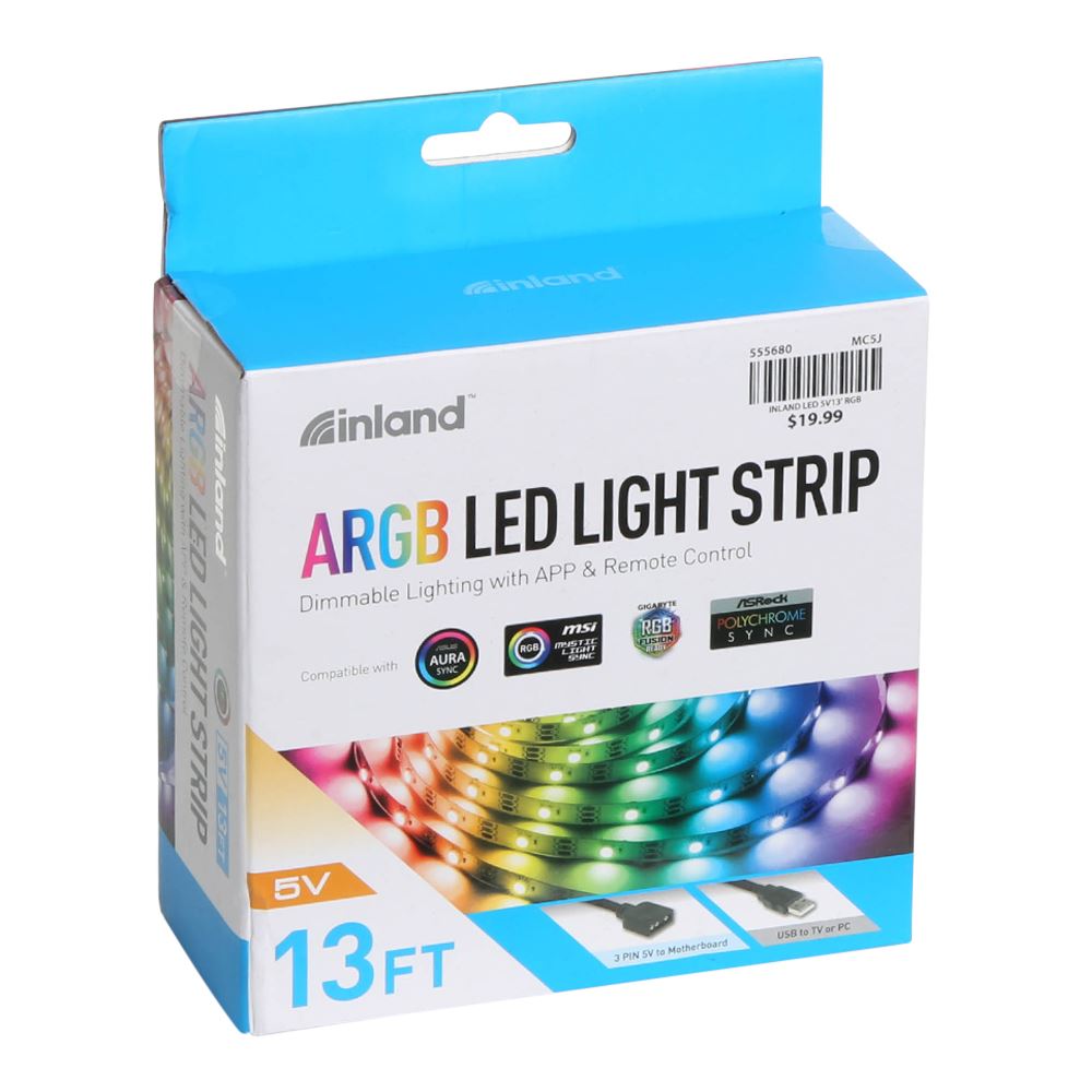 Inland RGB LED Light Strips - 13 ft - Micro Center