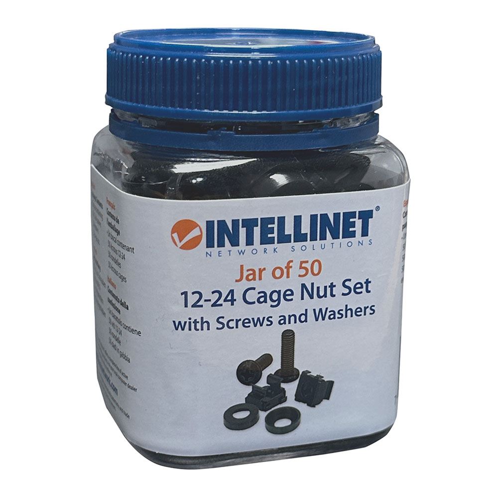 Intellinet 12-24 Cage Nut Set - 50 Piece - Micro Center