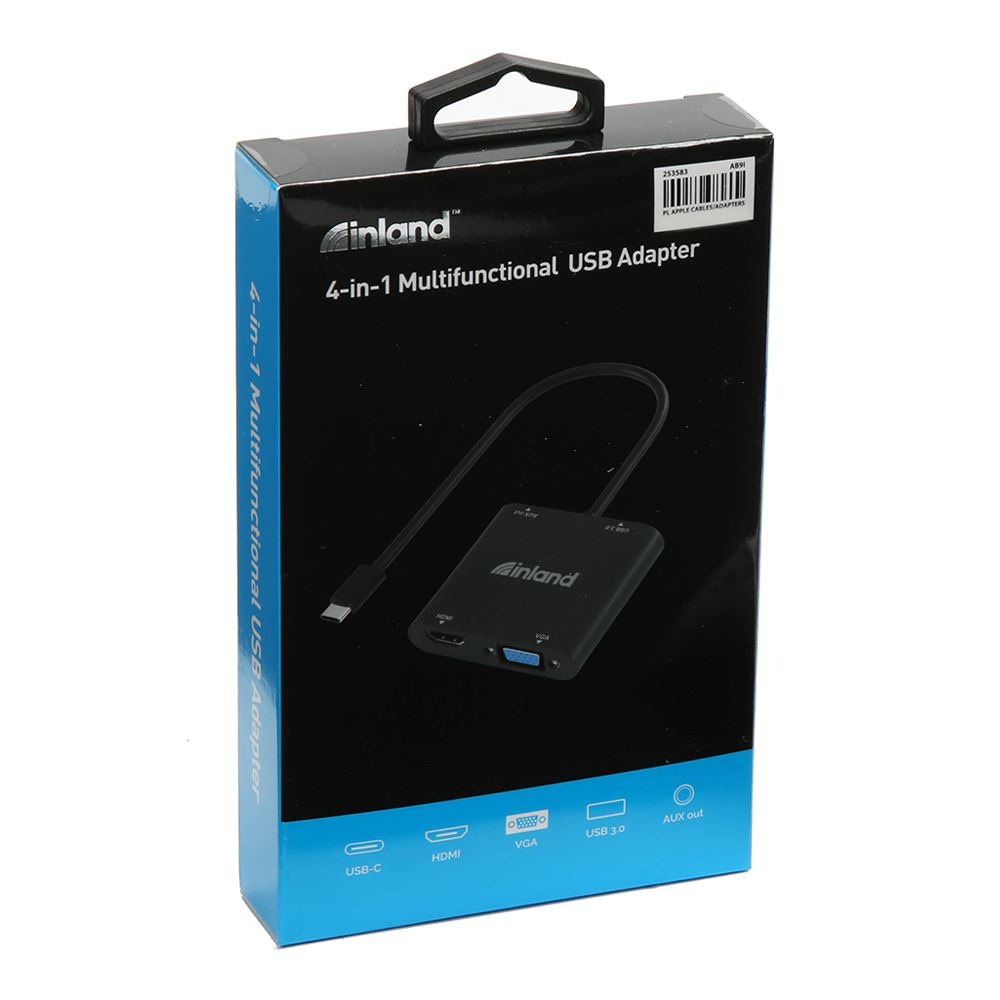 Inland USB-C Hub with 4K HDMI, VGA, USB 3.0 and 3.5mm Audio port ...
