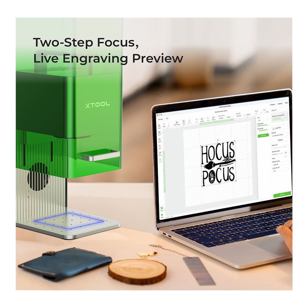 xTool F1 Portable Laser Engraver; 115 x 115mm Print Size - Micro Center