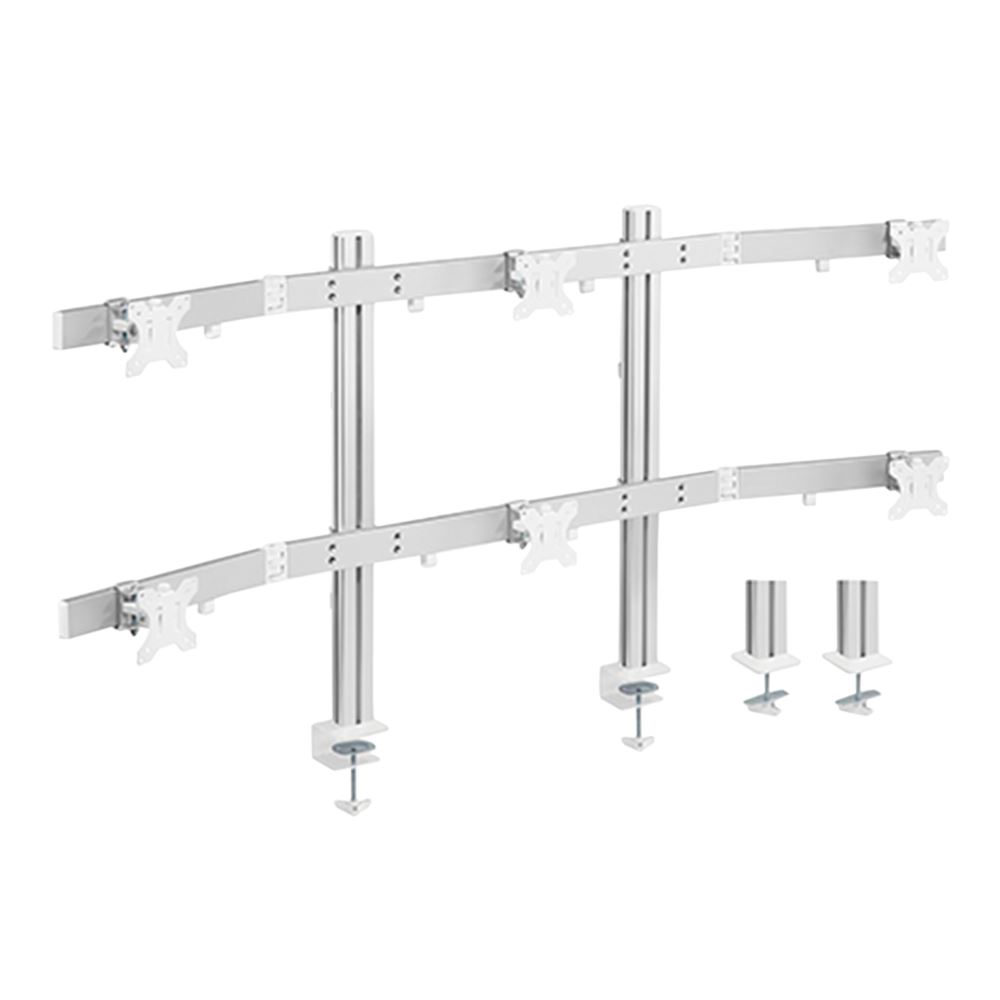 Inland Heavy Duty Height Adjustable Monitor Stand for 6 Monitor - Micro ...