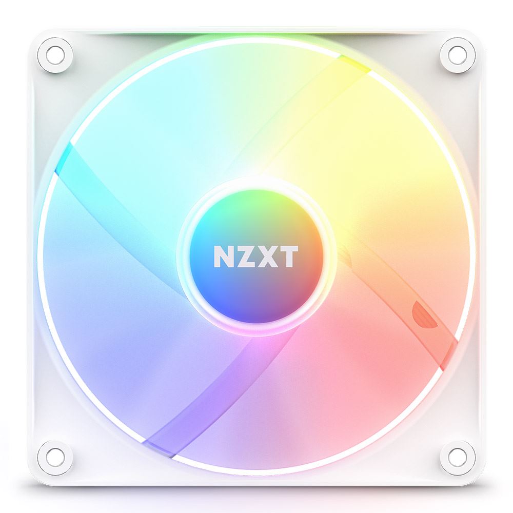 NZXT F120 RGB Core Fluid Dynamic Bearing 120mm Case Fan - White - Micro ...