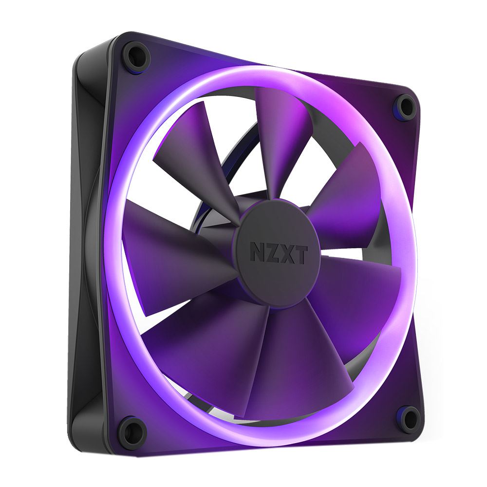 NZXT F120 RGB Fluid Dynamic Bearing 120mm Case Fan - Black - Micro Center