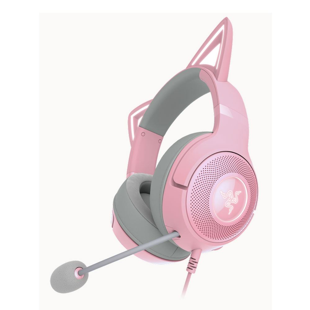 Razer Kraken Kitty V2 USB Headset with RGB Kitty Ears - Quartz - Micro ...
