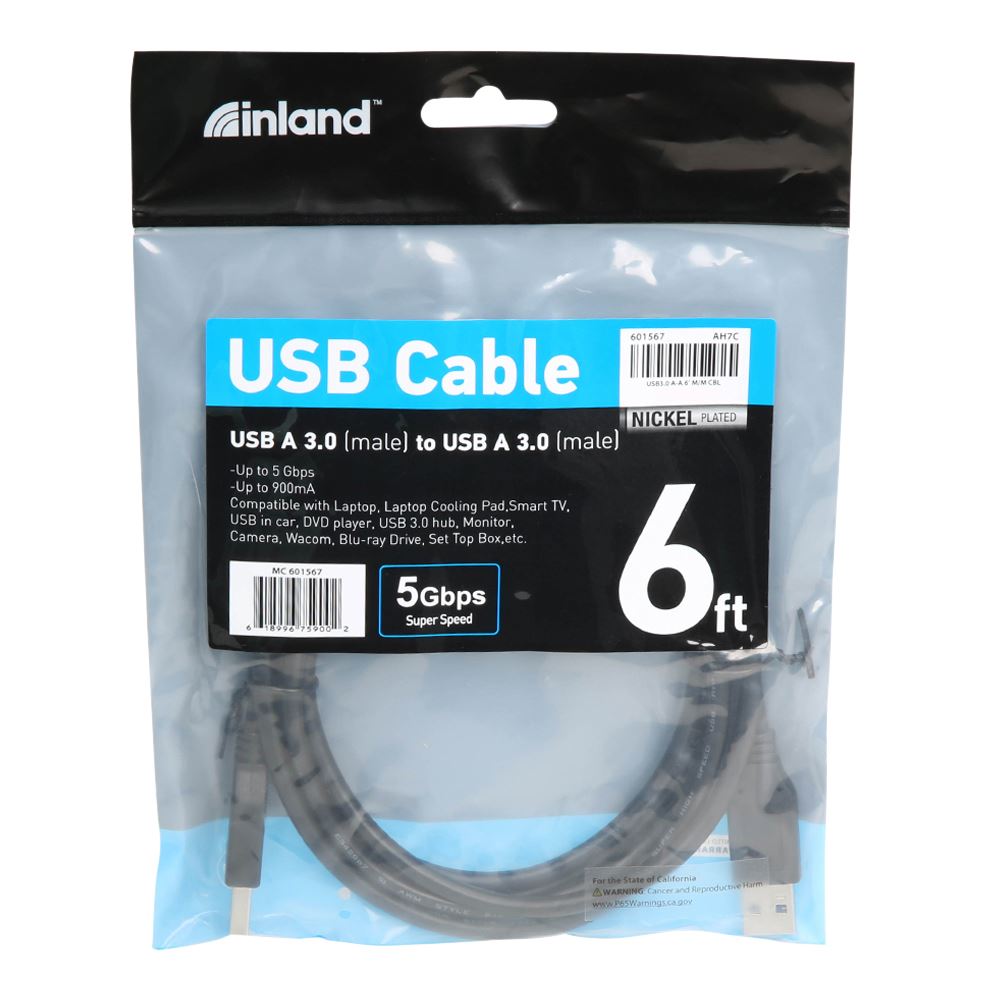 Inland USB3.0 A to A 6FT Male to Male Cable - Micro Center
