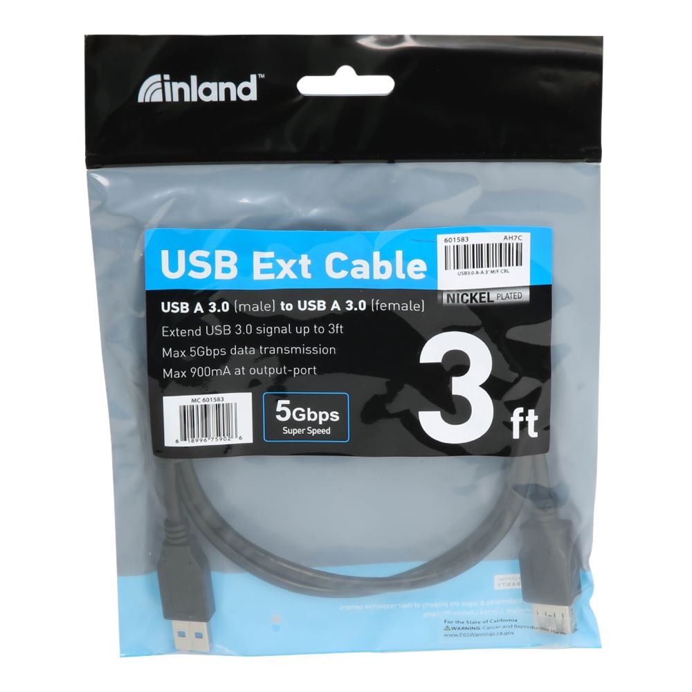 Inland USB3.0 A to A 3FT Male to Female Cable - Micro Center