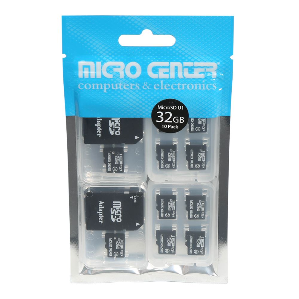 Micro Center 32GB microSDHC Class 10 / U1 Flash Memory Card with ...