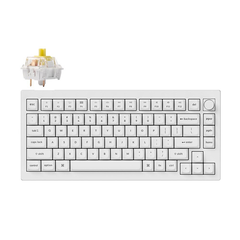 Keychron V1 Swappable RGB Backlight Wired Keyboard - White; Gateron ...
