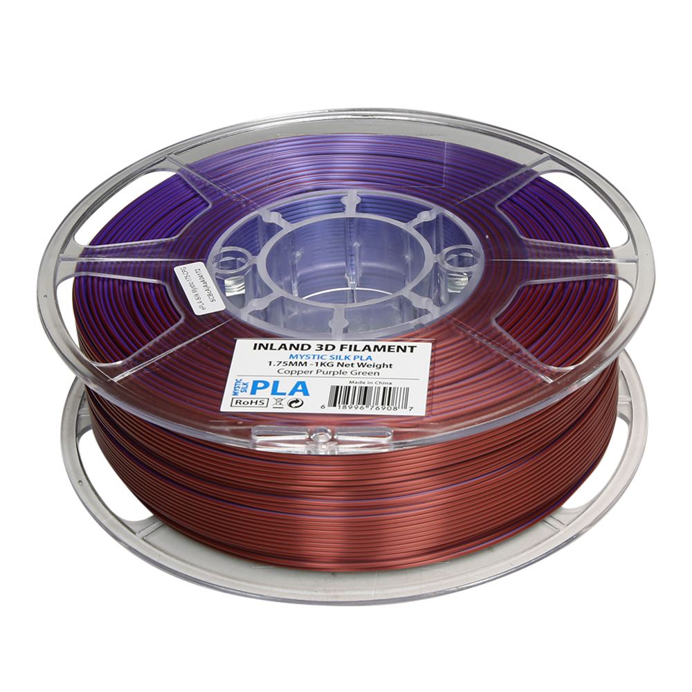 Inland 1.75mm PLA Silky 3D Printer Filament Triple Color 1.0 kg (2.2 ...