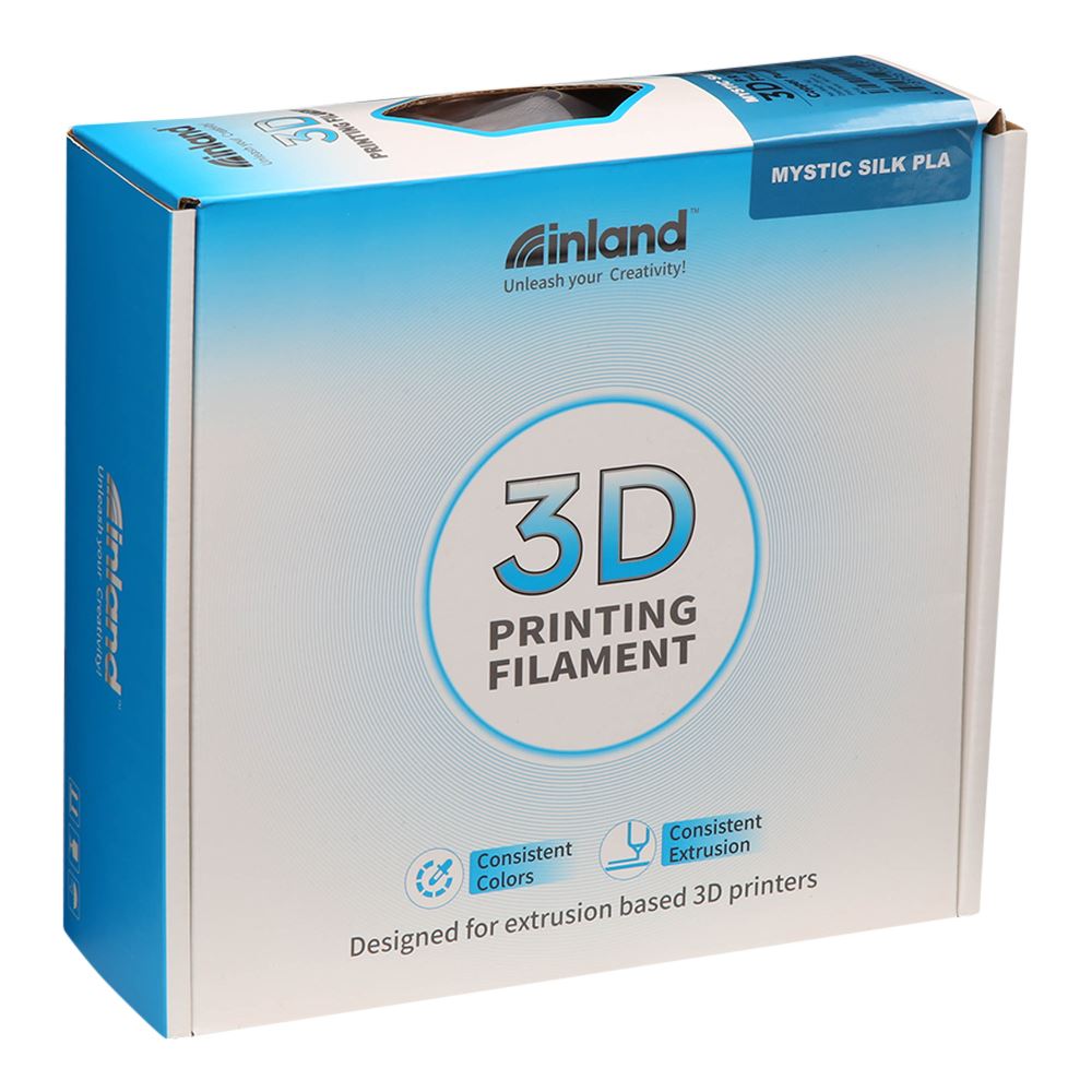 Inland 1.75mm PLA Silky 3D Printer Filament Triple Color 1.0 kg (2.2 ...