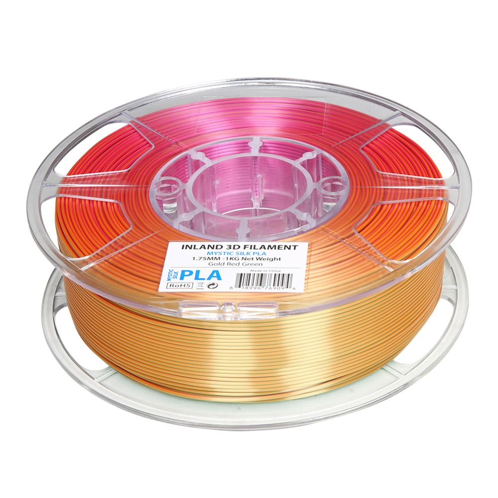 Inland 1.75mm PLA Silky 3D Printer Filament Triple Color 1.0 kg (2.2 ...