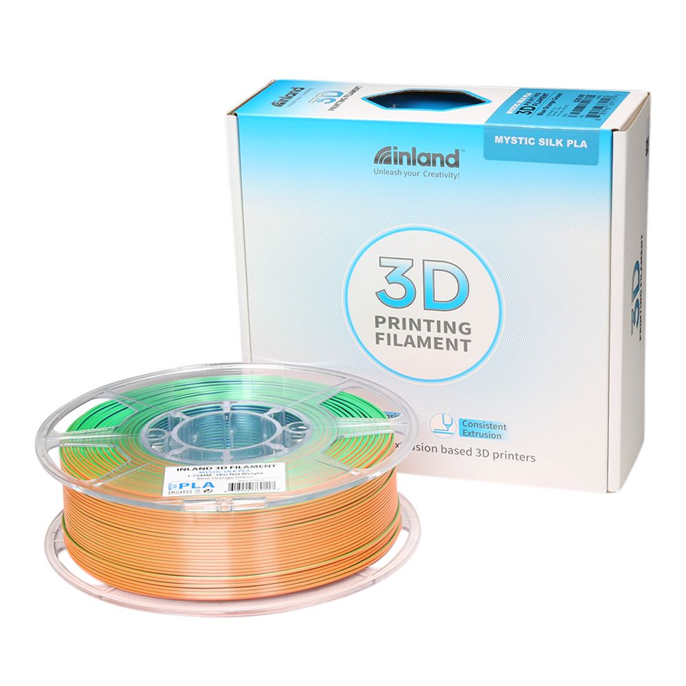 Inland 1.75mm PLA Silky 3D Printer Filament Triple Color 1.0 kg (2.2 ...