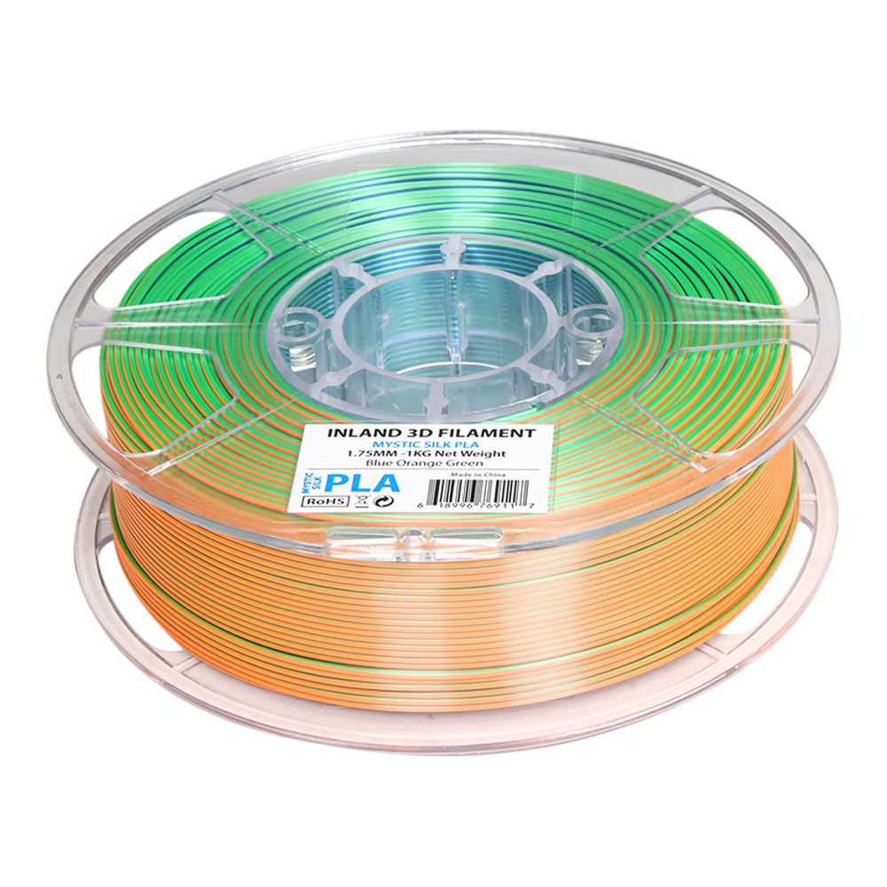 Inland 1.75mm PLA Silky 3D Printer Filament Triple Color 1.0 kg (2.2 ...