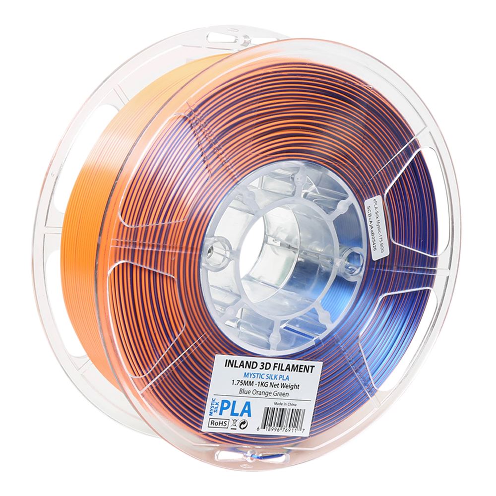 Inland 1.75mm PLA Silky 3D Printer Filament Triple Color 1.0 kg (2.2 ...