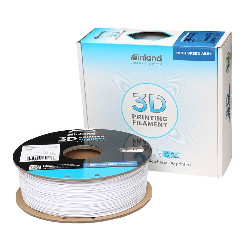 Inland 1.75mm ABS+ High Speed 3D Printer Filament 1.0 kg (2.2 lbs ...