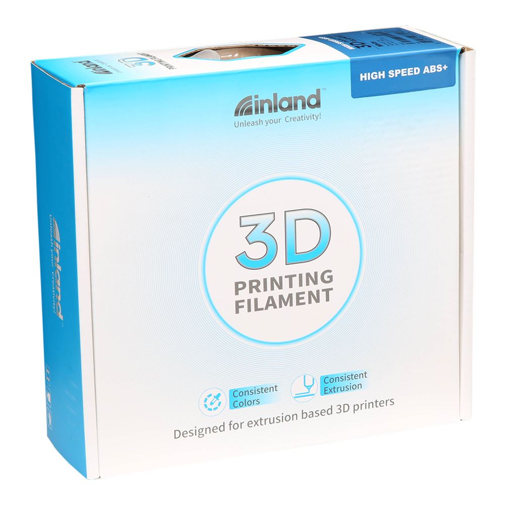 Inland 1.75mm ABS+ High Speed 3D Printer Filament 1.0 kg (2.2 lbs ...