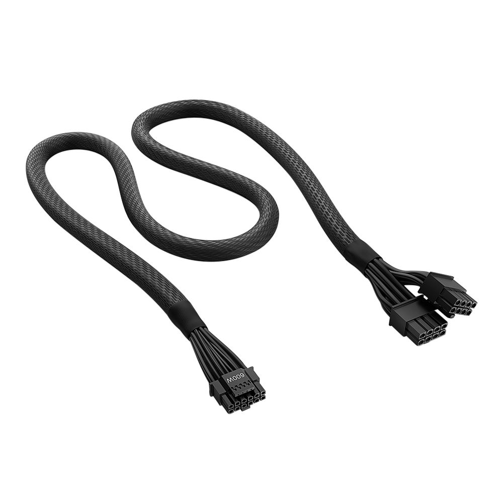 NZXT 12VHPWR Adapter Cable; 16-Pin to Dual 8-Pin 12VHPWR PCIe 5.0 PSU ...