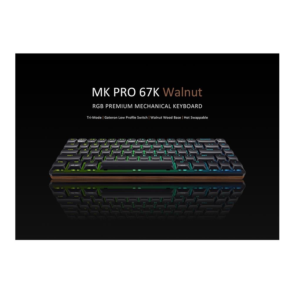 Inland K67 Wireless Low Profile RGB Mechanical Keyboard - Walnut ...