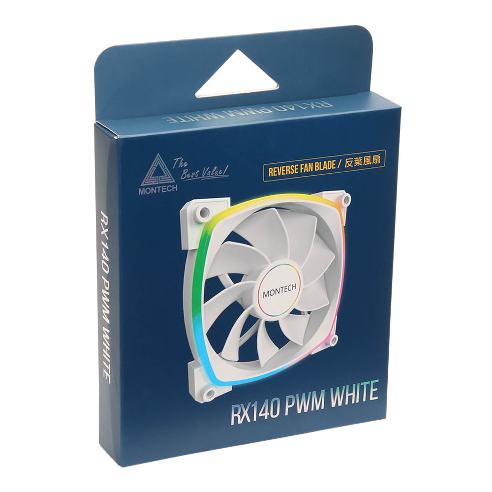 Montech RX140 ARGB 140mm Rifle Bearing Reversed Case Fan - White ...