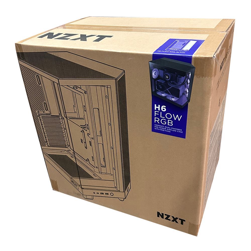 NZXT H6 Flow RGB Tempered Glass ATX Mid-Tower Computer Case - Black ...
