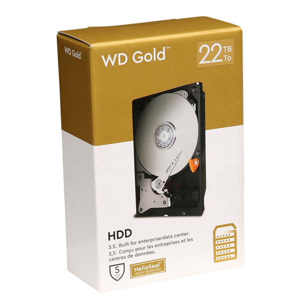 WD Gold 22TB 7200 RPM SATA III 6Gb/s 3.5" Internal Enterprise CMR Hard Drive - Micro Center