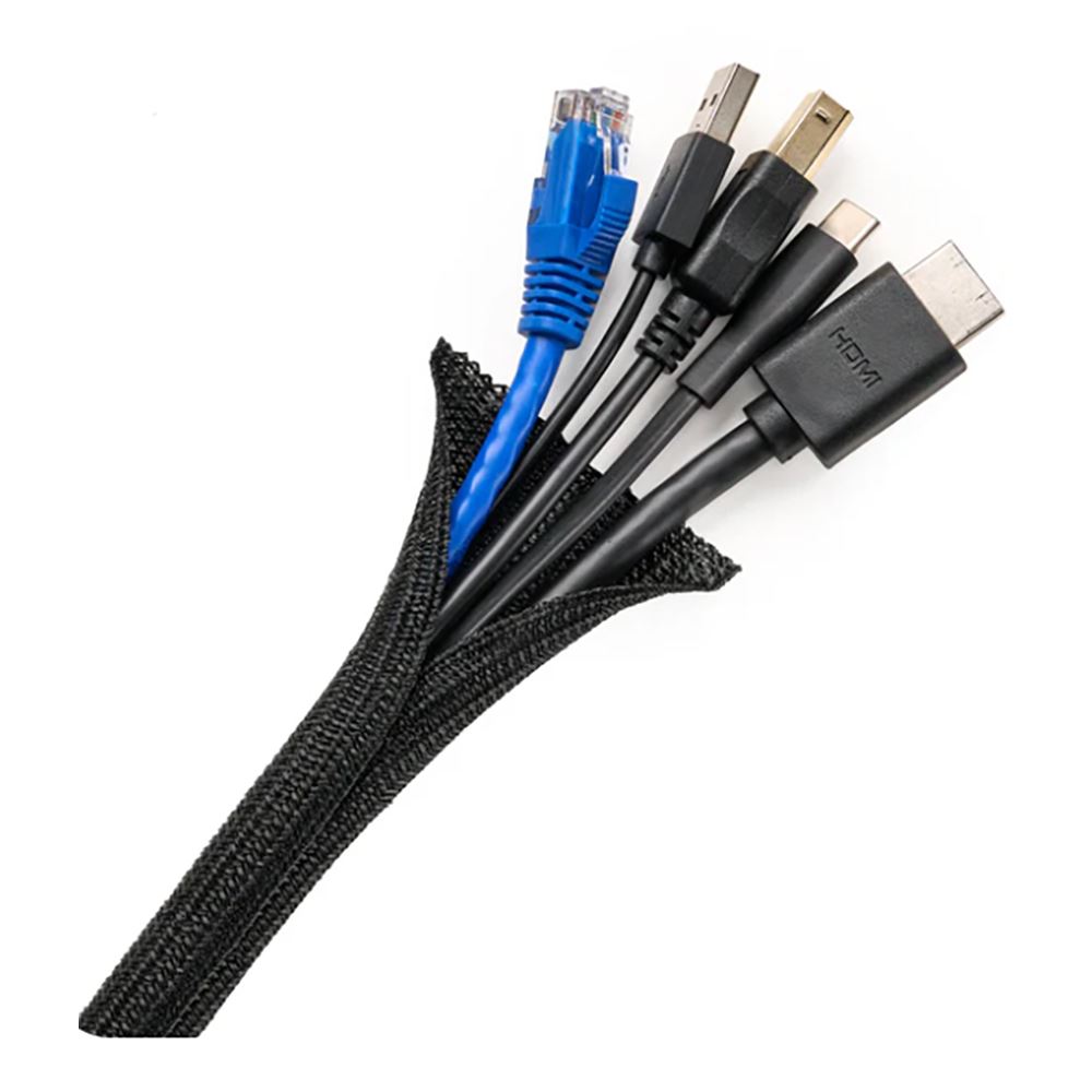 Wrap-It Mesh Cable Sleeve - 10' x 0.5" (Black) - Micro Center