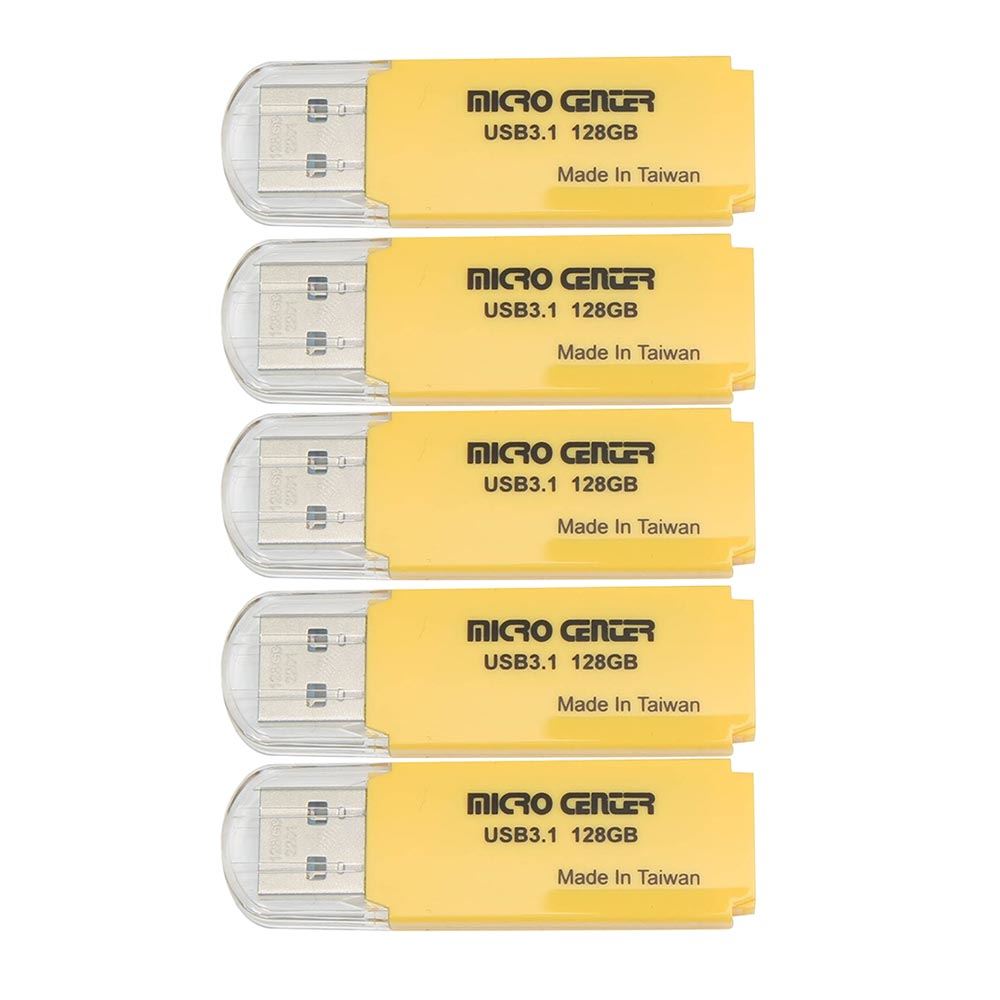 Micro Center 128GB SuperSpeed USB 3.1 (Gen 1) Flash Drive - Yellow (5 ...