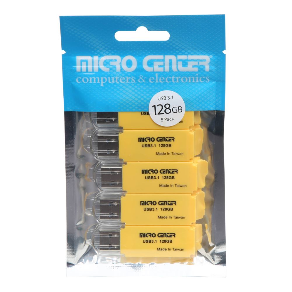 Micro Center 128GB SuperSpeed USB 3.1 (Gen 1) Flash Drive - Yellow (5 ...