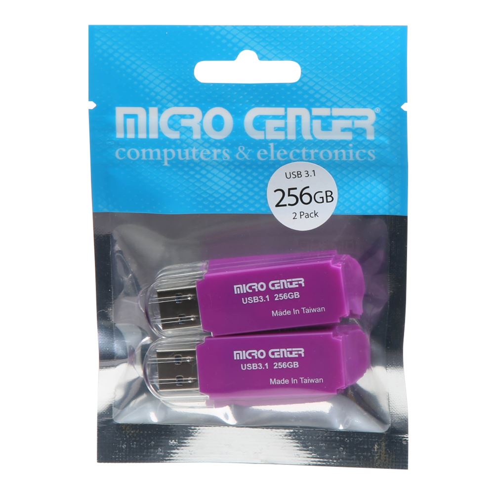 Micro Center 256GB SuperSpeed USB 3.1 (Gen 1) Flash Drive - Purple (2 ...