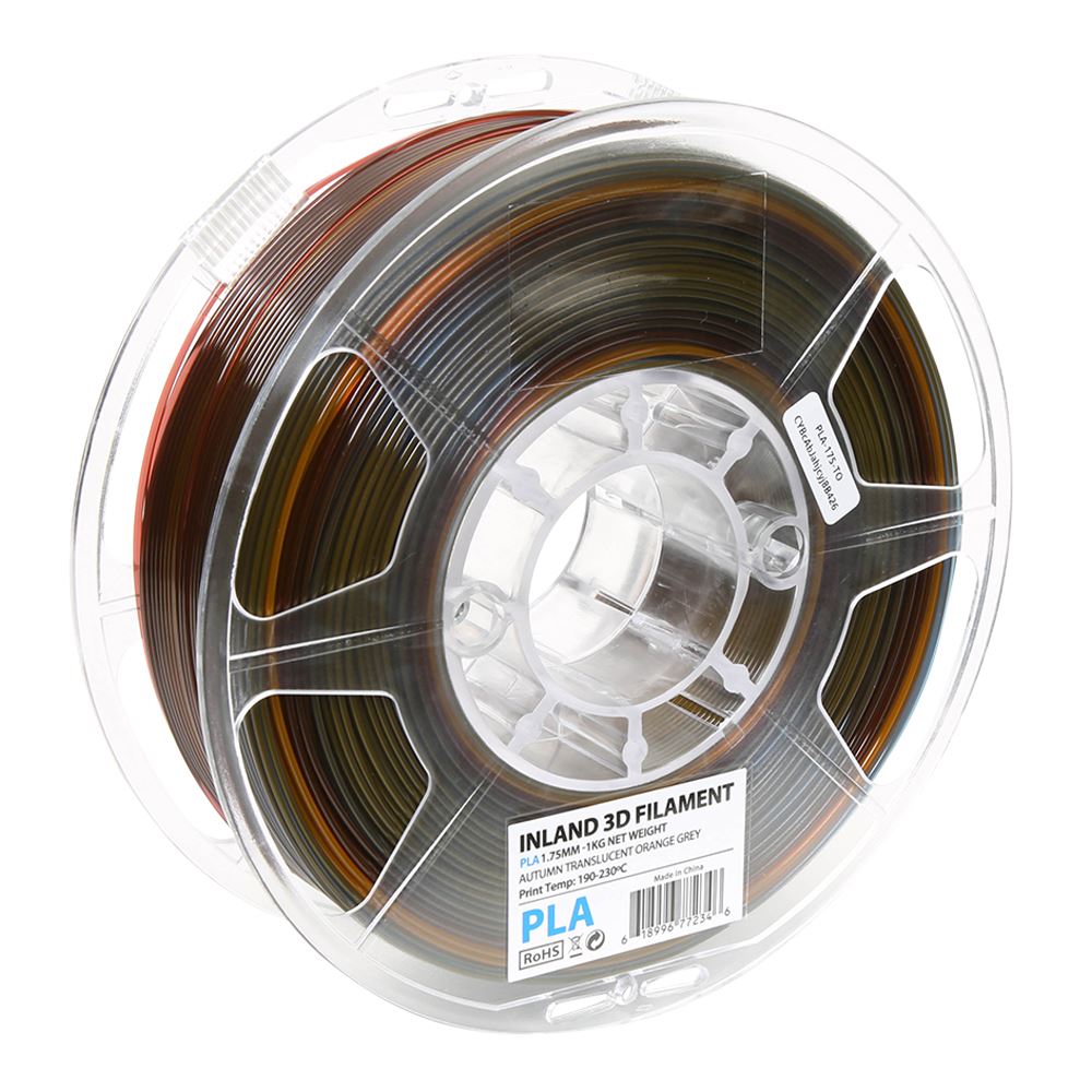 Inland 1.75mm PLA Translucent 3D Printer Filament Winter Gradient Color ...