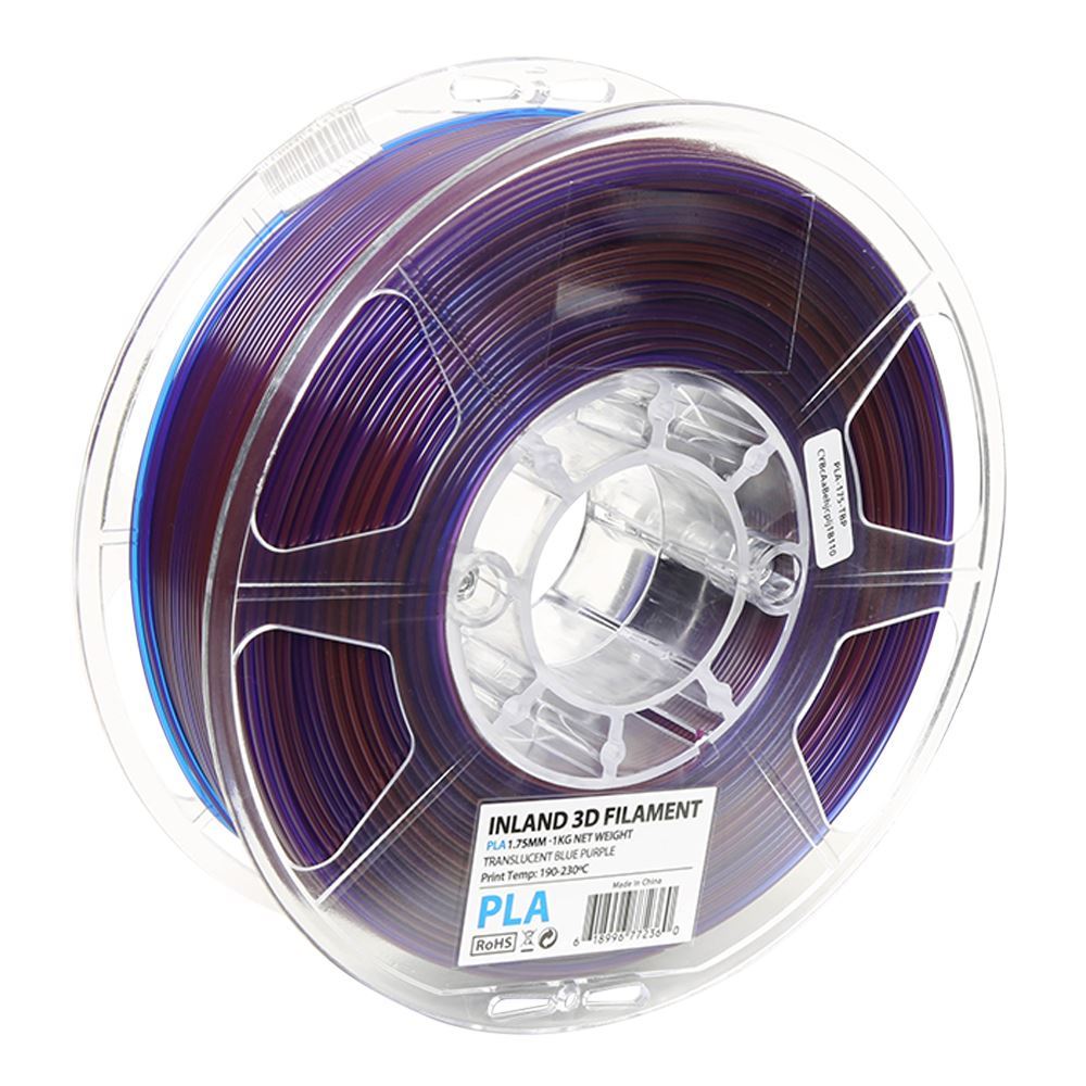 Inland 1.75mm PLA Translucent 3D Printer Filament Gradient Color 1.0 kg ...