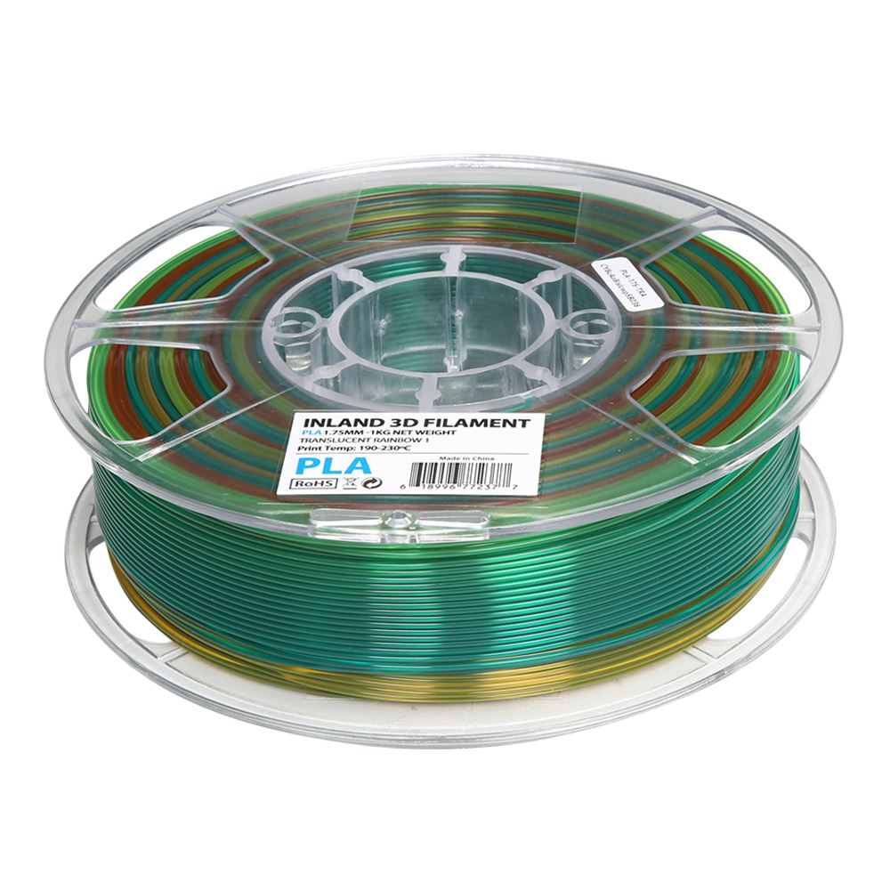 Inland 1.75mm PLA Translucent 3D Printer Filament Gradient Color 1.0 kg ...