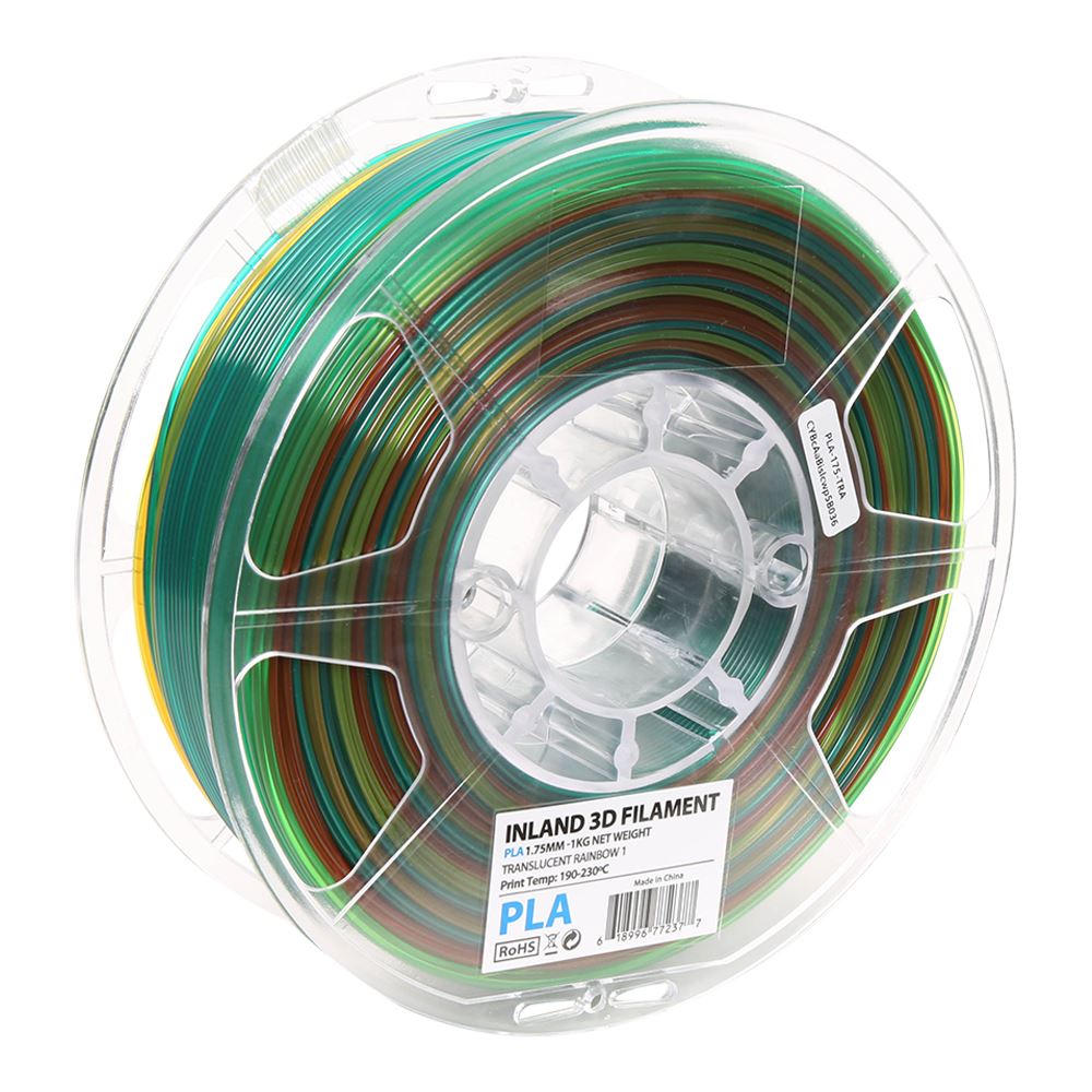 Inland 1.75mm PLA Translucent 3D Printer Filament Gradient Color 1.0 kg ...