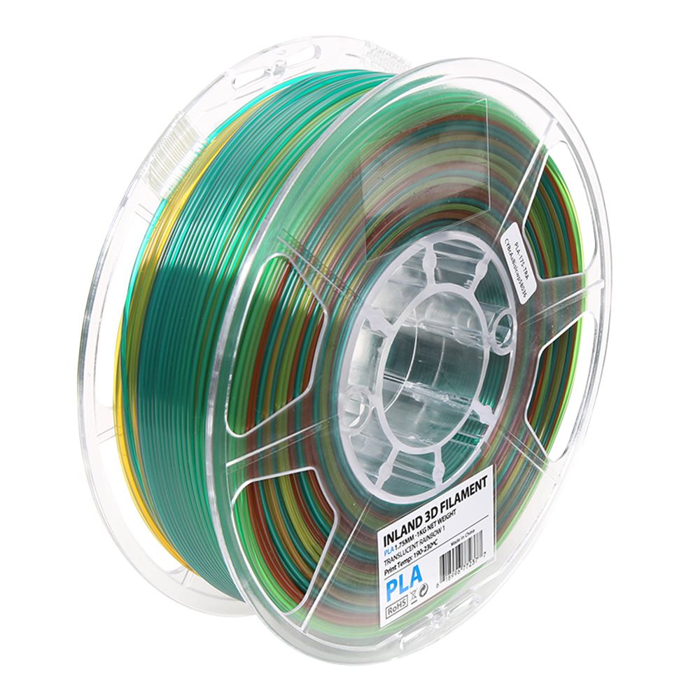 Inland 1.75mm PLA Translucent 3D Printer Filament Gradient Color 1.0 kg ...