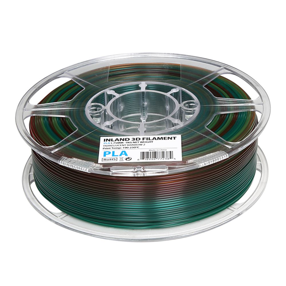 Inland 1.75mm PLA Translucent 3D Printer Filament Gradient Color 1.0 kg ...
