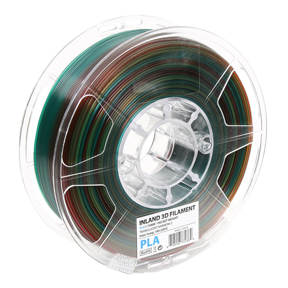 Inland 1.75mm PLA Translucent 3D Printer Filament Gradient Color 1.0 kg ...