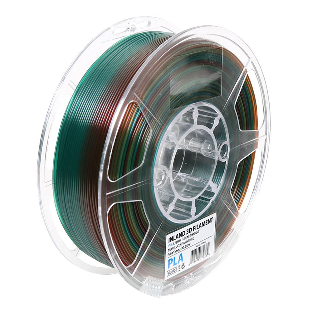 Inland 1.75mm PLA Translucent 3D Printer Filament Gradient Color 1.0 kg ...