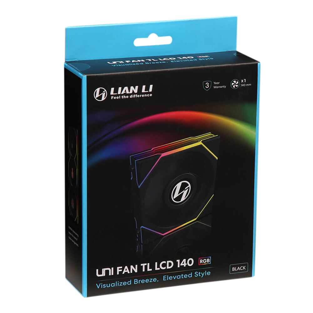 Lian Li TL LCD Regular Fluid Dynamic Bearing 140mm Case Fan - Black ...