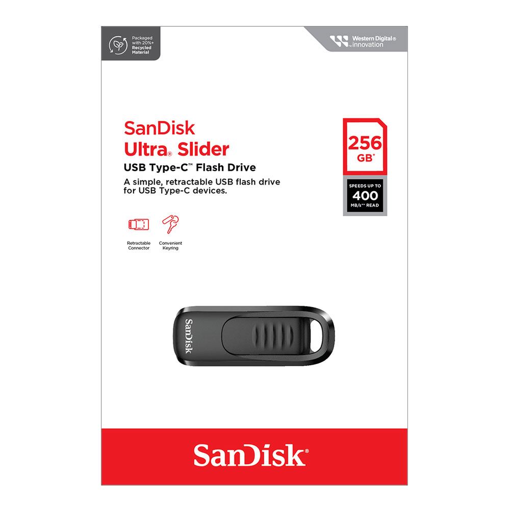 SanDisk 256GB Ultra Slider Type-C SuperSpeed+ USB 3.2 (Gen 1) Flash ...