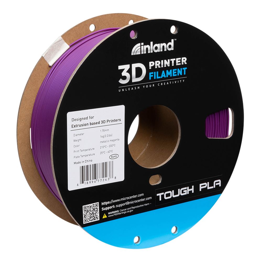 Inland 1.75mm PLA Tough 3D Printer Filament 1.0 kg (2.2 lbs.) Spool ...