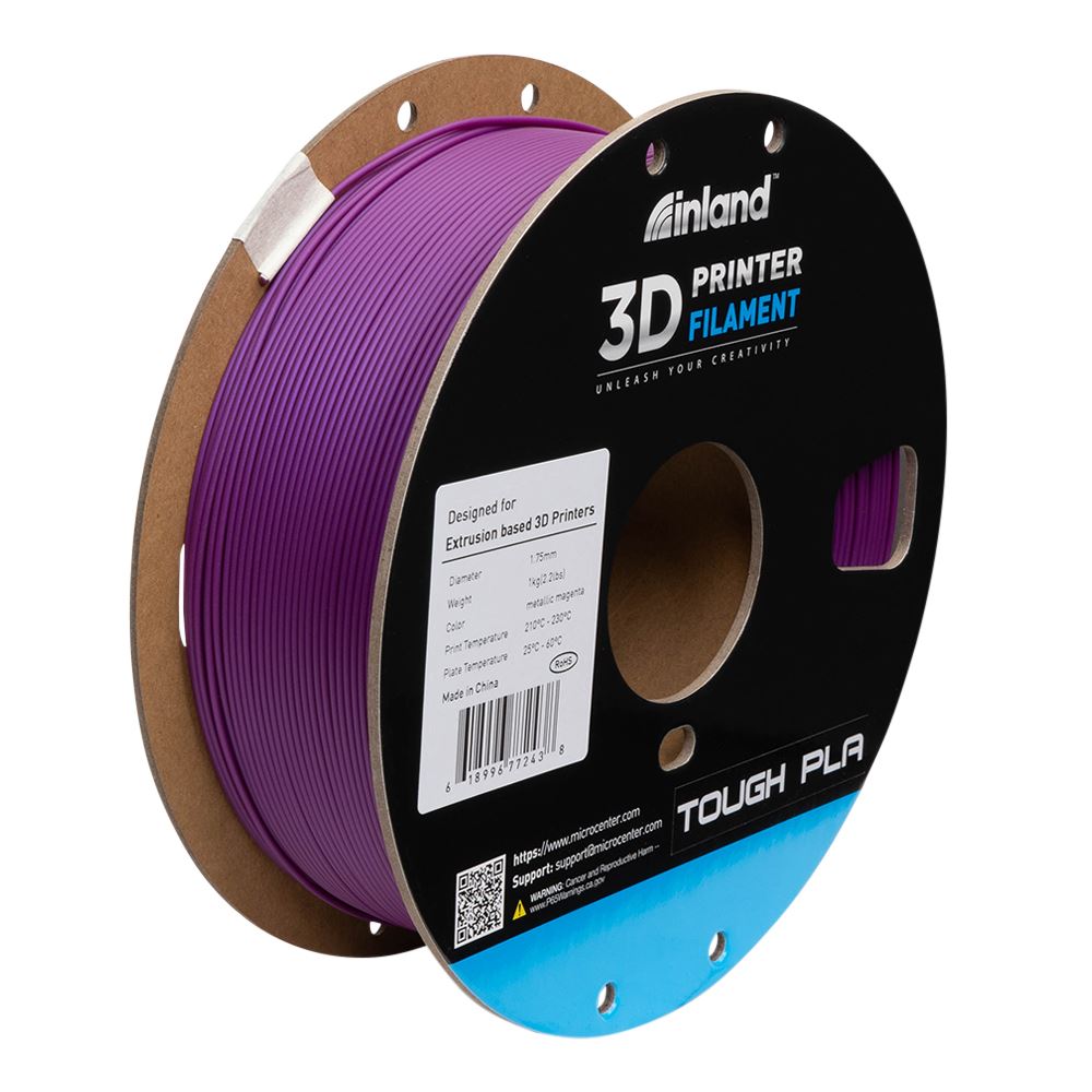 Inland 1.75mm PLA Tough 3D Printer Filament 1.0 kg (2.2 lbs.) Spool ...