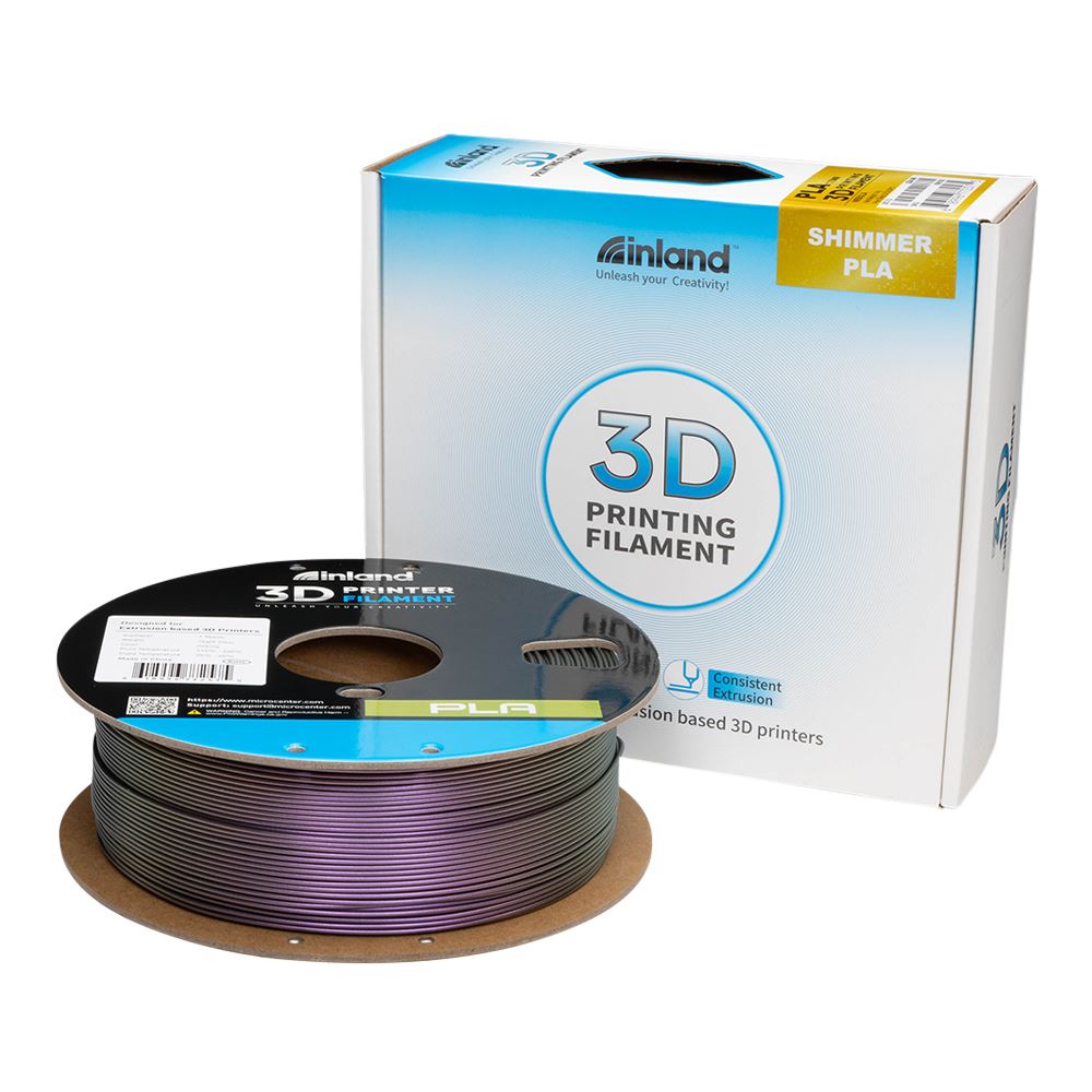 Inland 1.75mm PLA Shimmer 3D Printer Filament 1kg (2.2lbs) Spool ...