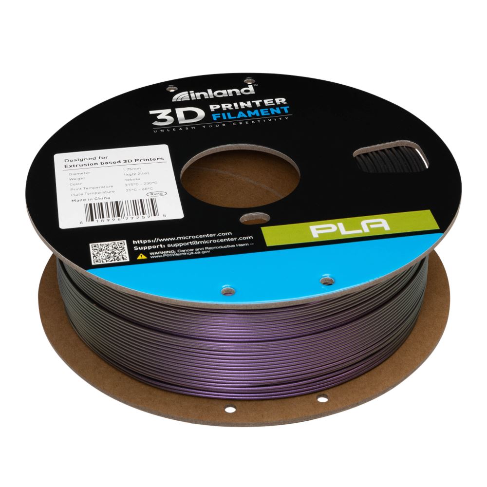 Inland 1.75mm PLA Shimmer 3D Printer Filament 1kg (2.2lbs) Spool ...