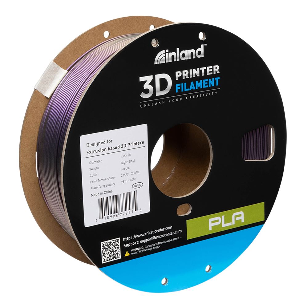 Inland 1.75mm PLA Shimmer 3D Printer Filament 1kg (2.2lbs) Spool ...