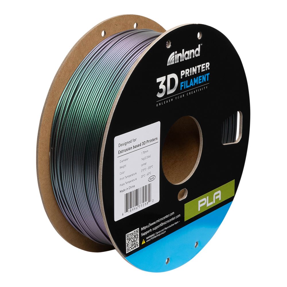 Inland 1.75mm PLA Shimmer 3D Printer Filament 1kg (2.2lbs) Spool ...