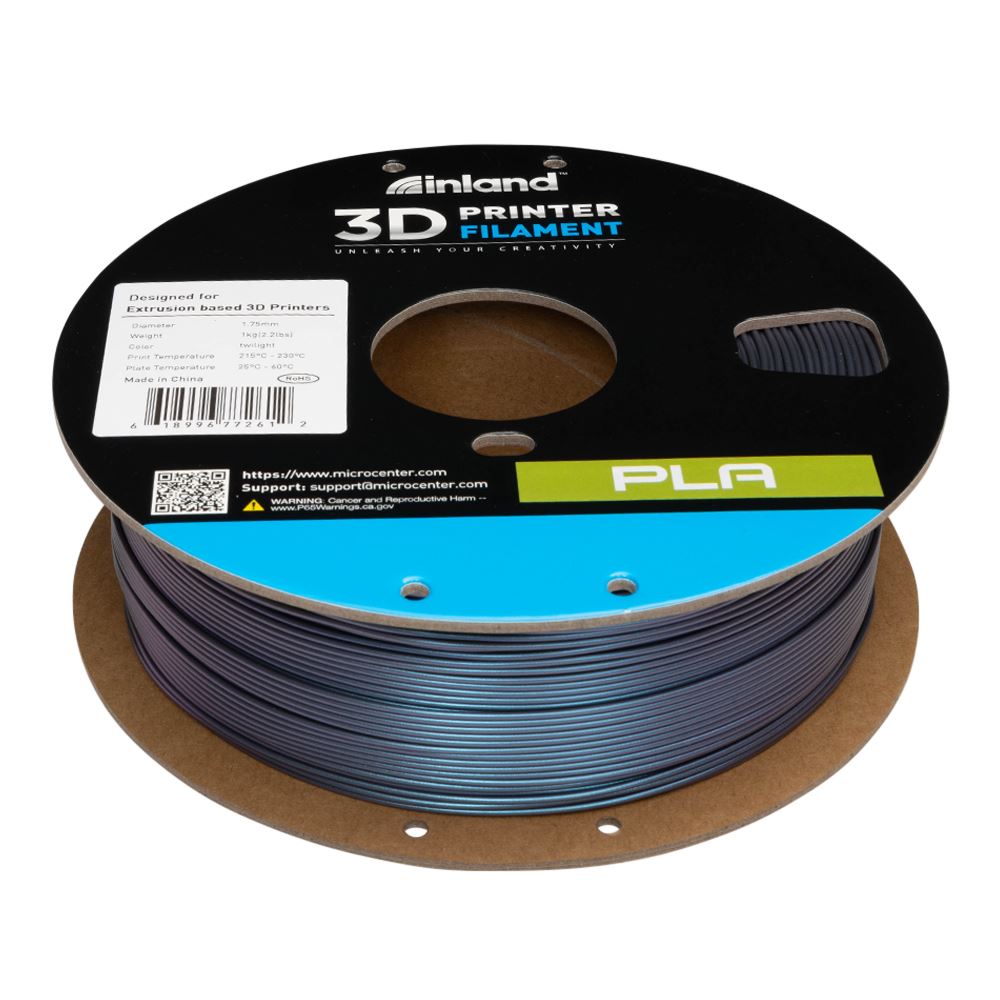 Inland 1.75mm PLA Shimmer 3D Printer Filament 1kg (2.2lbs) Spool ...