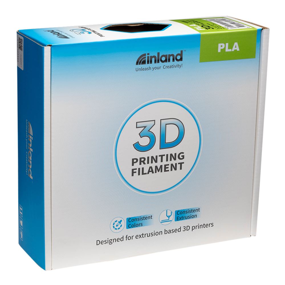 Inland 1.75mm PLA 3D Printer Filament 1kg (2.2 lbs) Cardboard Spool ...