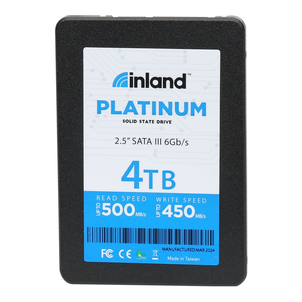 Inland Platinum 4TB SSD 3D QLC NAND SATA III 6Gb/s 2.5" Internal Solid ...