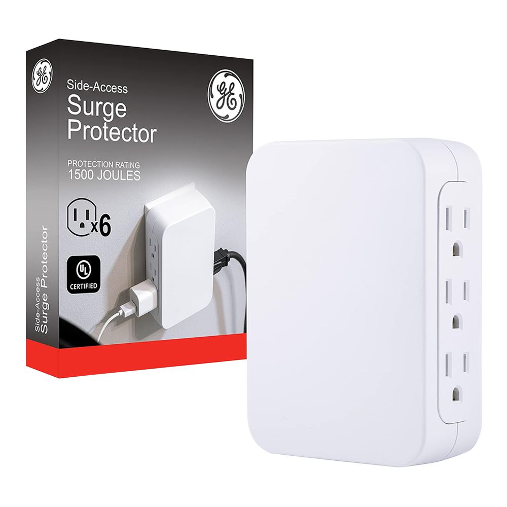 GE Surge Tap - White; 6 Outlets; 1200 Joules; Wall Tap - Micro Center