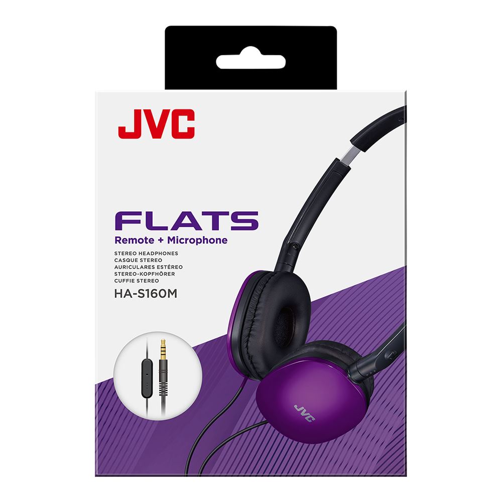 JVC FLATS Wired Headphones - Violet - Micro Center